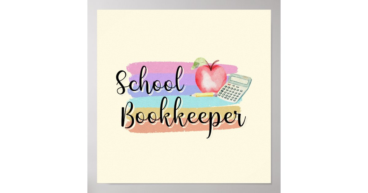School Bookkeeper Colorful Poster | Zazzle