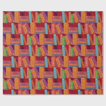 School Books Pattern Wrapping Paper | Zazzle