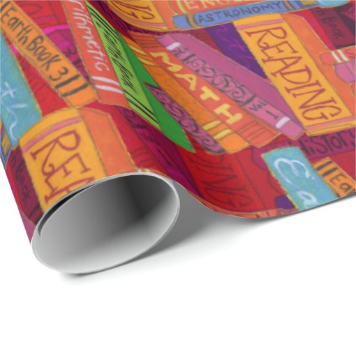 School Books Pattern Wrapping Paper | Zazzle