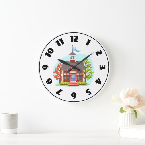 School Building Clock | Zazzle