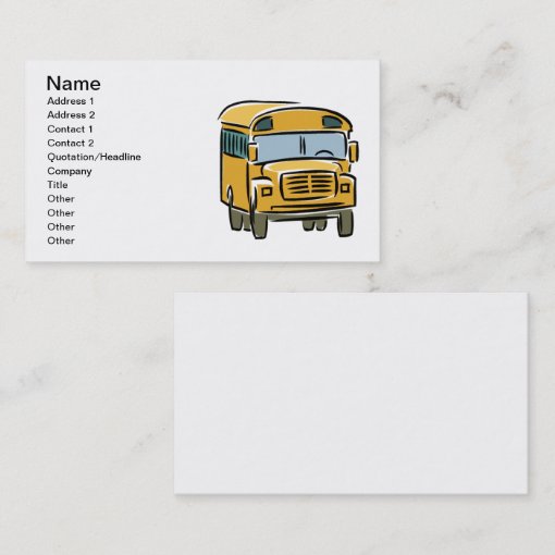 School Bus 2 Business Card | Zazzle