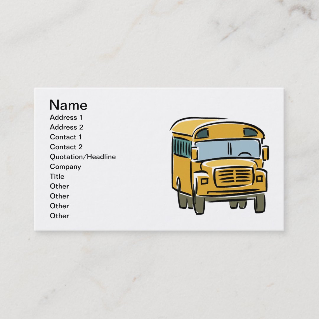 School Bus 2 Business Card | Zazzle