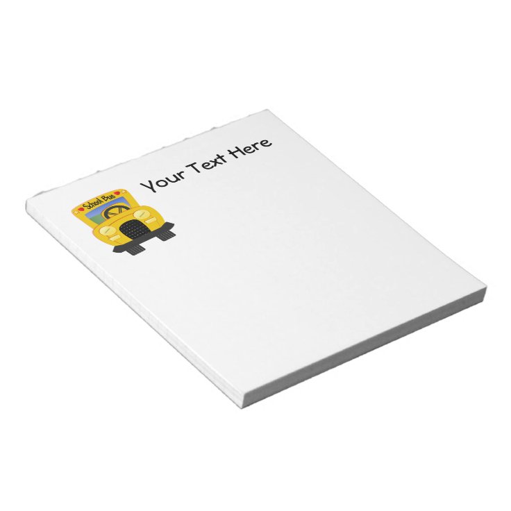 School Bus 2 (Customizable) Notepad | Zazzle