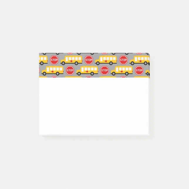 School Bus and Stop Sign Post-it Notes | Zazzle