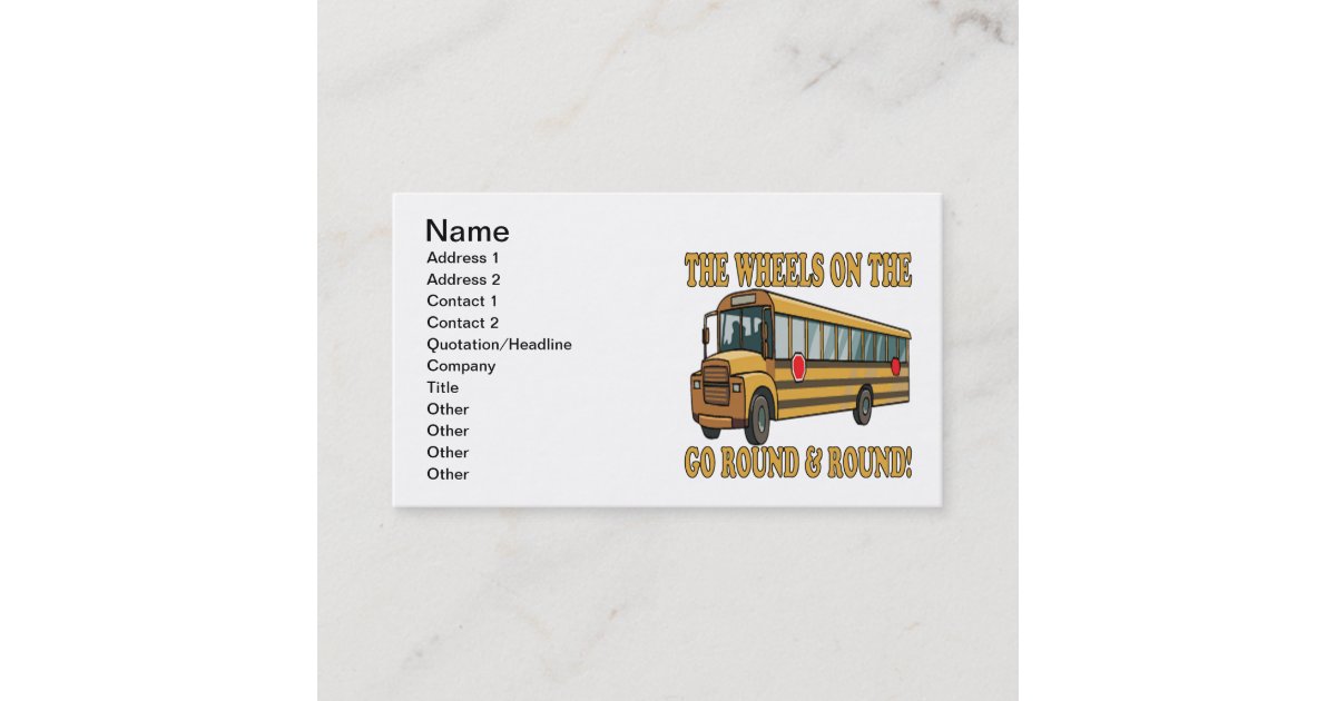 School Bus Business Card | Zazzle