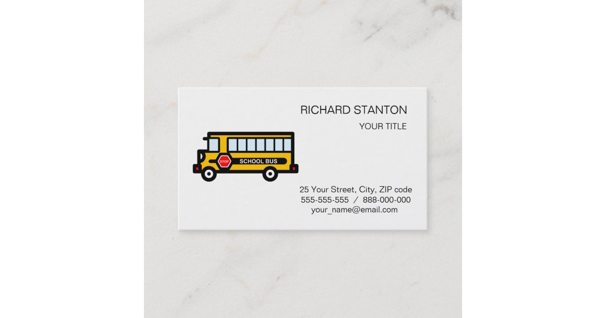 School bus business card | Zazzle