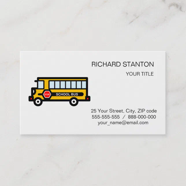 School bus business card | Zazzle