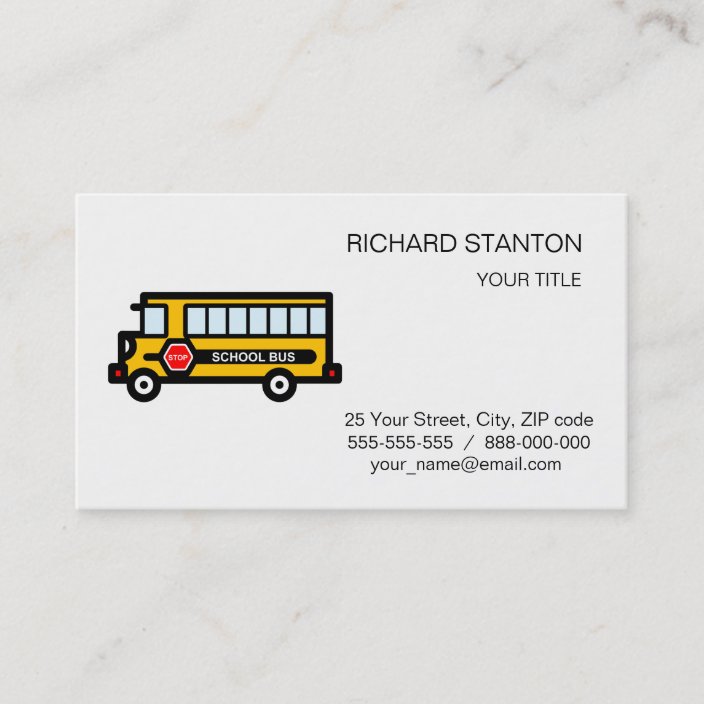 School bus business card | Zazzle.com