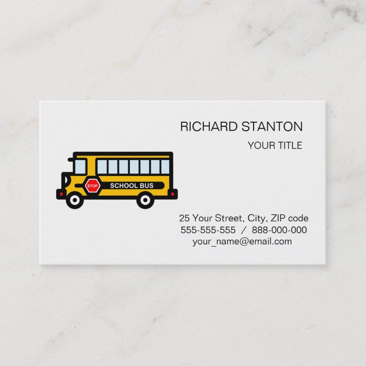 School bus business card | Zazzle