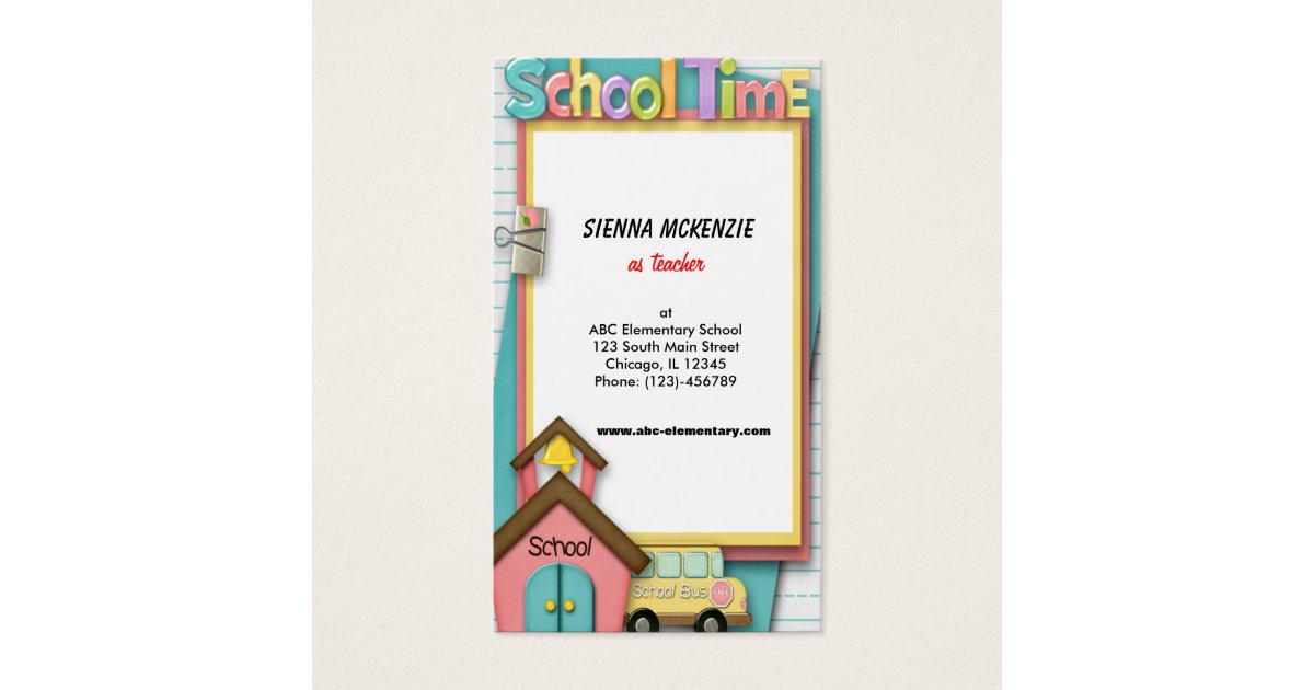 School Bus Business Card | Zazzle.com