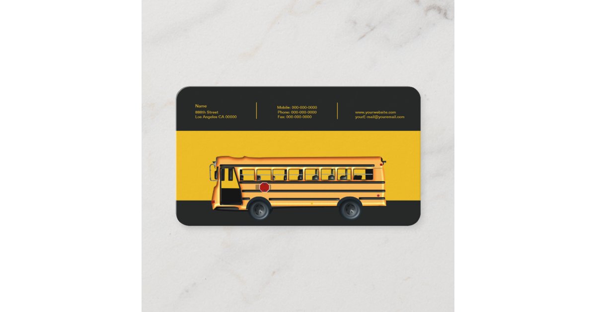 School Bus Business Card | Zazzle