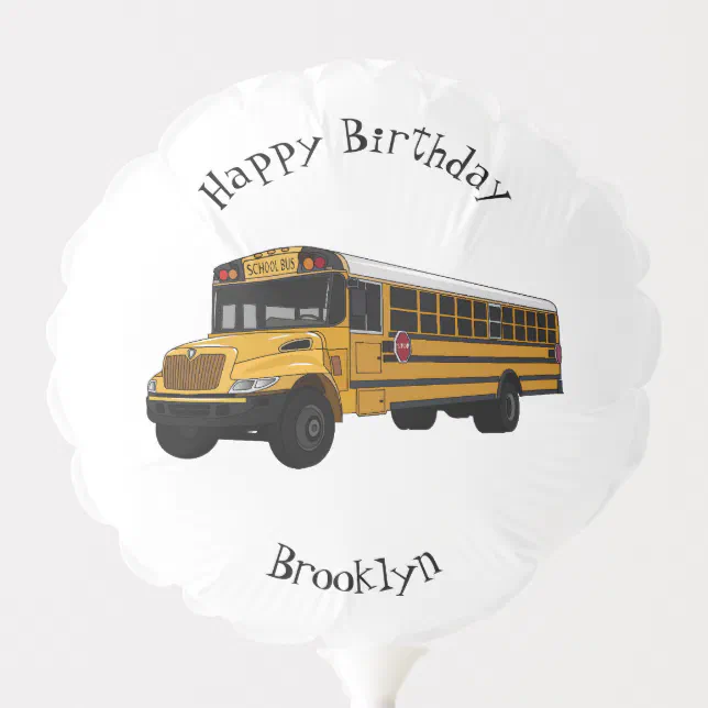 School bus cartoon illustration balloon | Zazzle