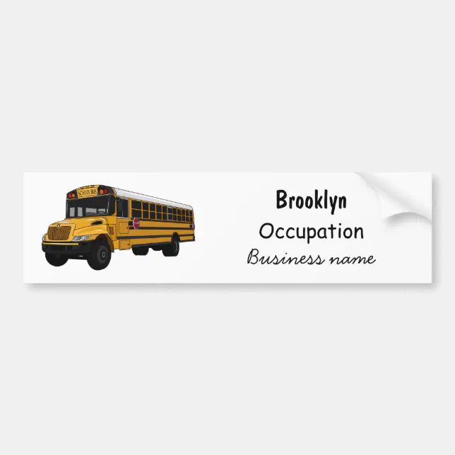 School bus cartoon illustration bumper sticker | Zazzle