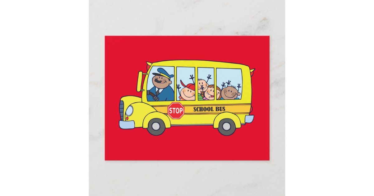 School Bus Children Postcard | Zazzle