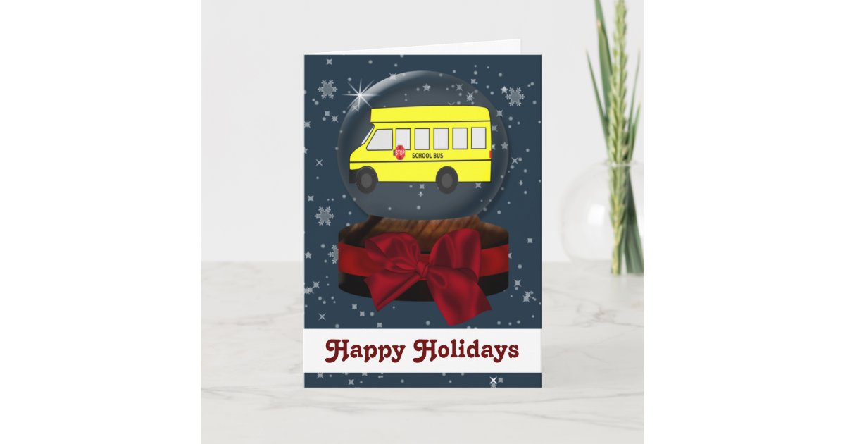 school bus Christmas Cards | Zazzle