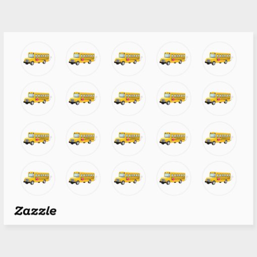 School Bus Classic Round Sticker | Zazzle