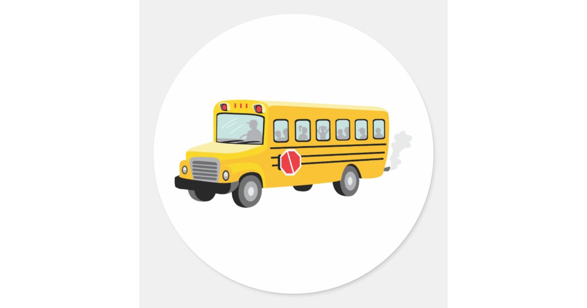 School Bus Classic Round Sticker | Zazzle