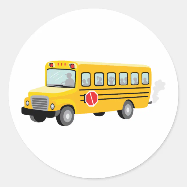 School Bus Classic Round Sticker | Zazzle
