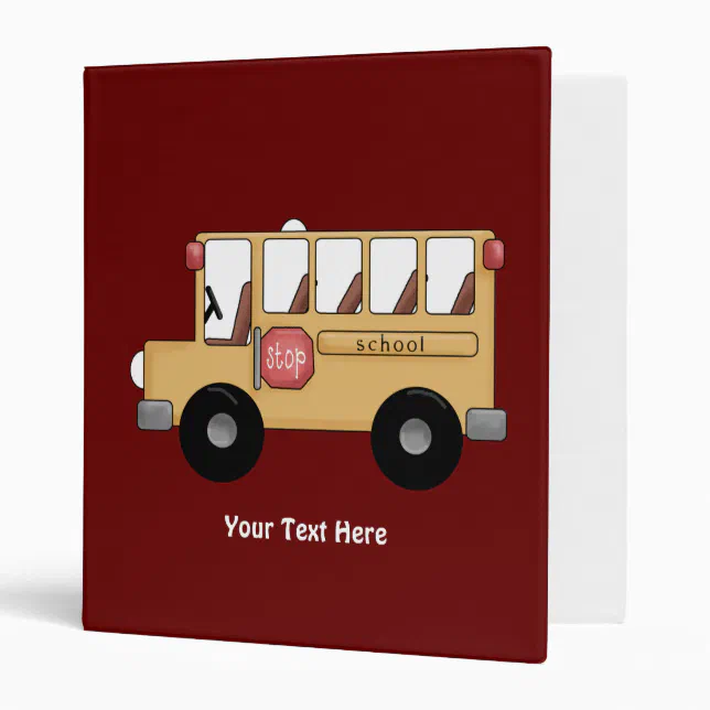 School Bus (Customizable) Binder | Zazzle