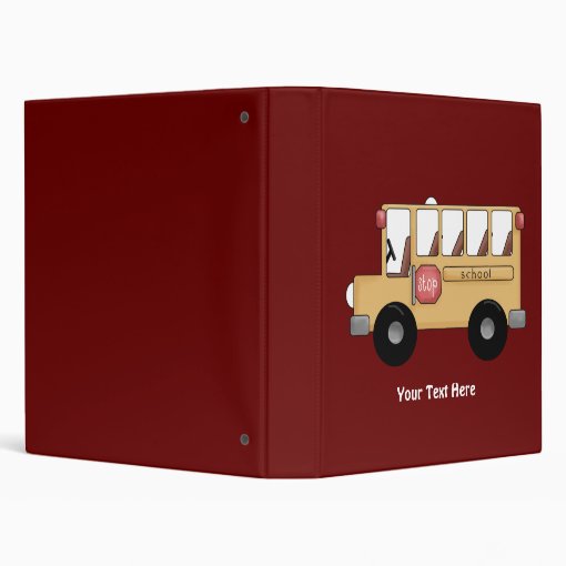 School Bus (Customizable) Binder | Zazzle