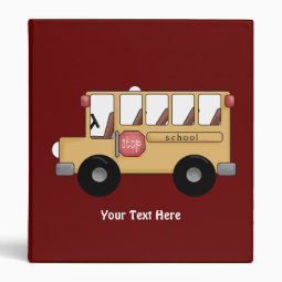 School Bus (Customizable) Binder | Zazzle