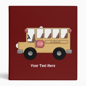 School Bus (Customizable) Binder | Zazzle