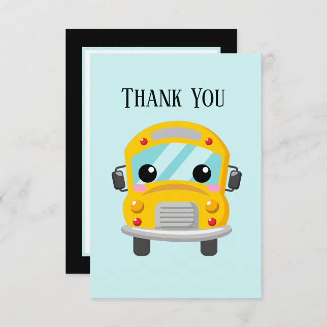 School bus Driver add sentiment Thank You Card | Zazzle