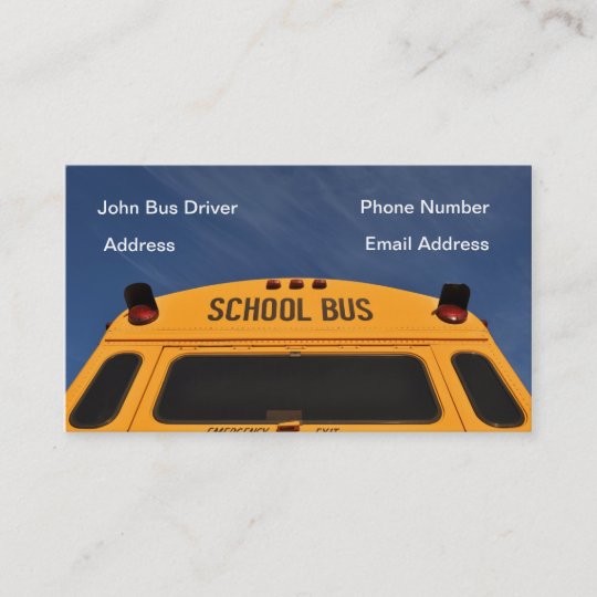 School Bus Driver Business Card | Zazzle.com