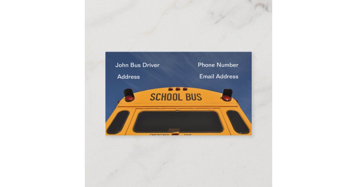 School Bus Driver Business Card | Zazzle