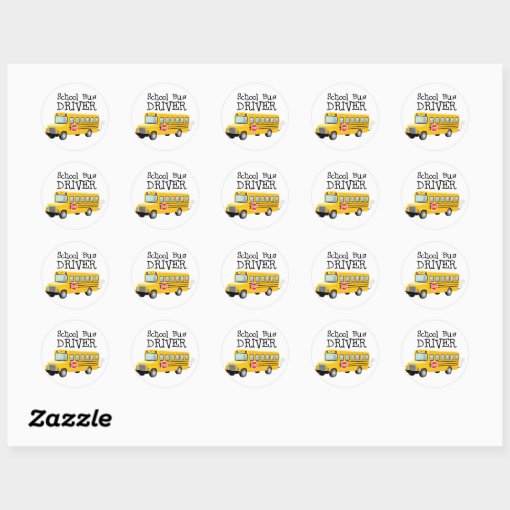 School Bus Driver Classic Round Sticker | Zazzle
