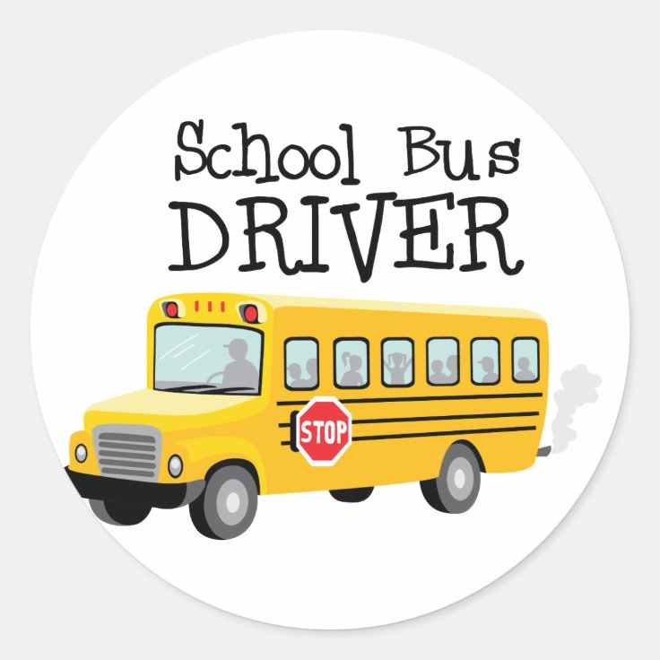 School Bus Driver Classic Round Sticker | Zazzle