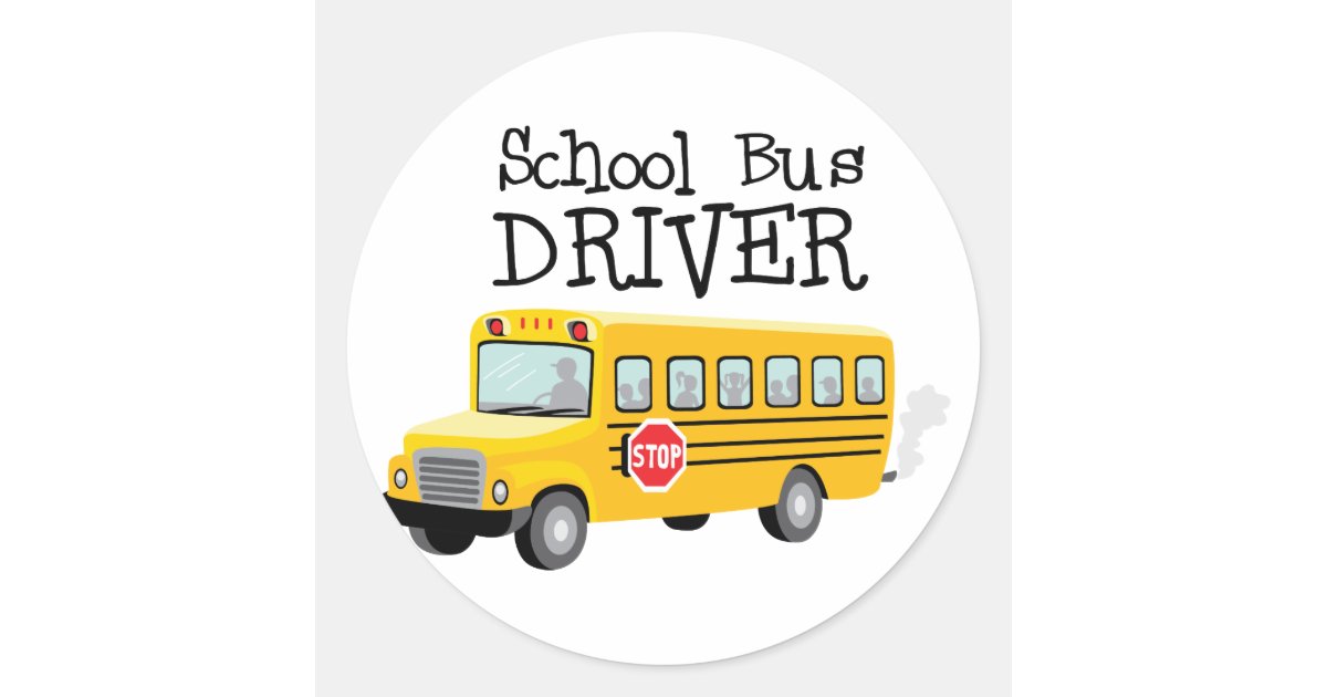 School Bus Driver Classic Round Sticker | Zazzle