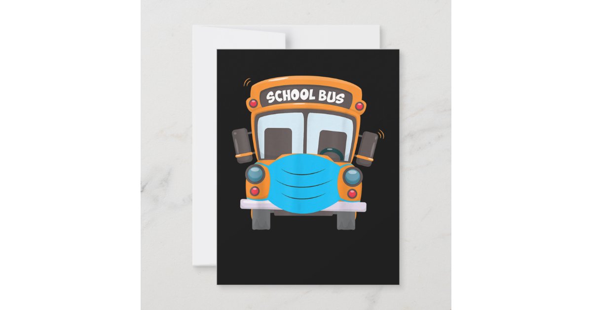 School Bus Driver Face Mask Funny Costume Xmas Note Card | Zazzle