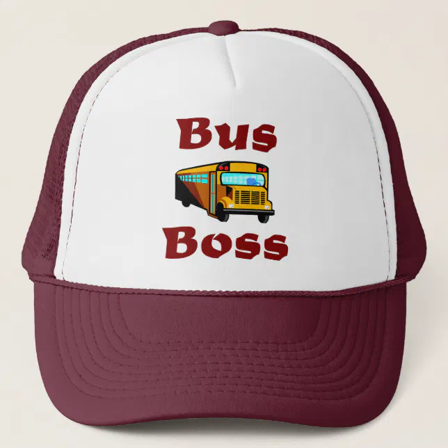 School Bus Driver Hat. Bus Boss. Trucker Hat | Zazzle