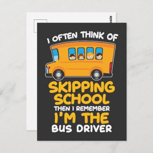 School Bus Driver Humor Gift Bus Driving Comedians Postcard | Zazzle
