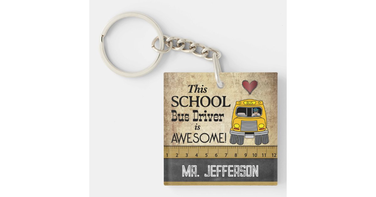 School Bus Driver Keychain | Zazzle