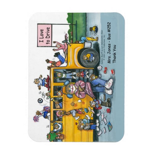 School Bus Driver Magnet, female driver Magnet | Zazzle