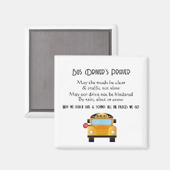 School Bus Driver Prayer Magnet | Zazzle