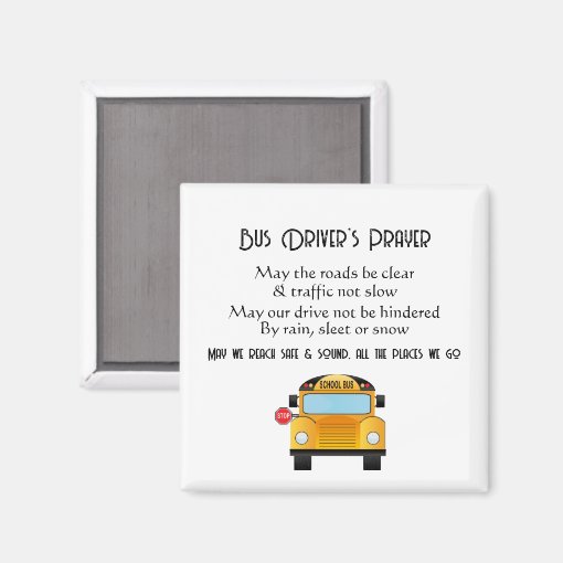 School Bus Driver Prayer Magnet | Zazzle
