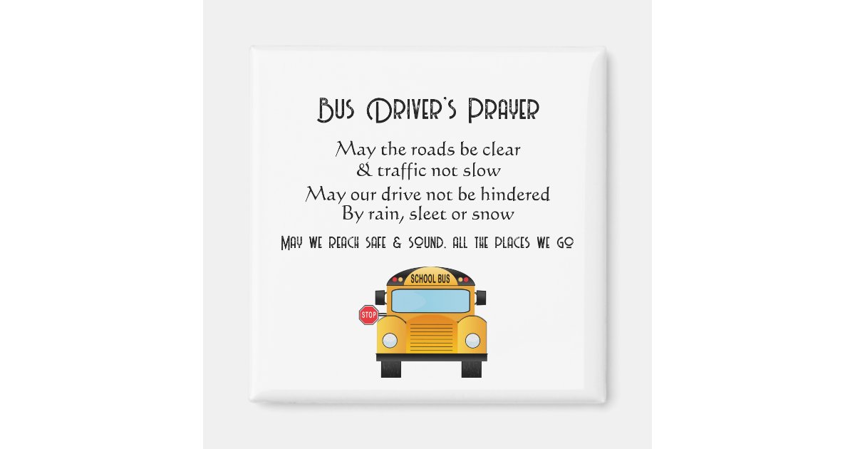 School Bus Driver Prayer Magnet | Zazzle