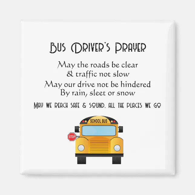 School Bus Driver Prayer Magnet | Zazzle