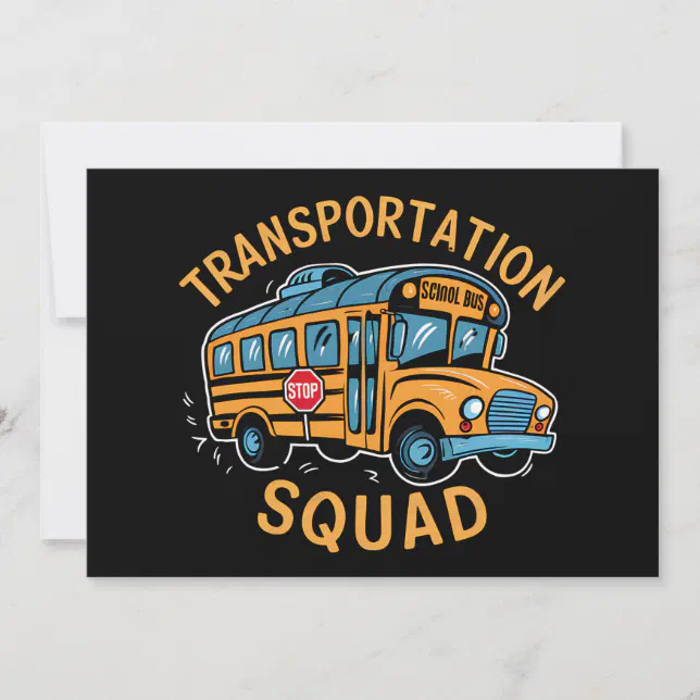 School Bus Driver Transportation Squad Announcement | Zazzle