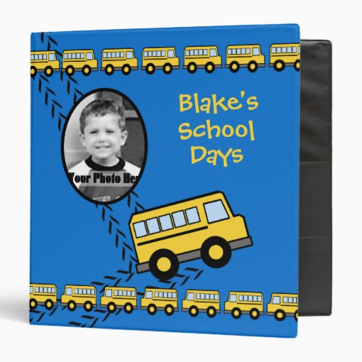 School Bus Keepsake Blue with Photo Binder | Zazzle