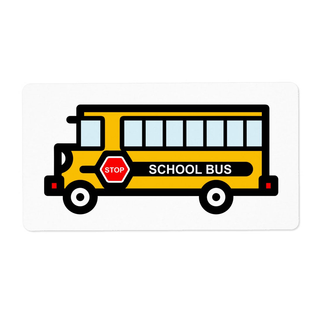 School bus label | Zazzle