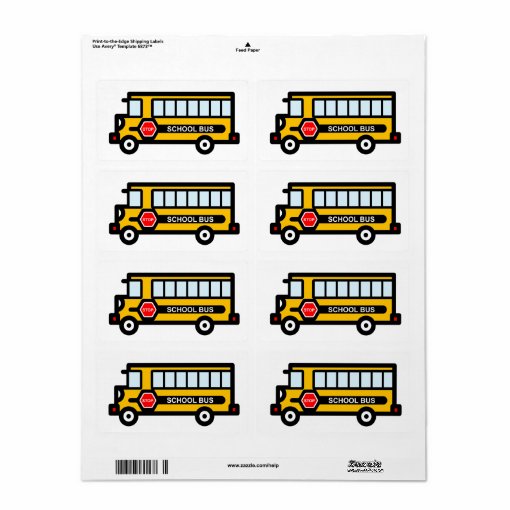 School bus label | Zazzle