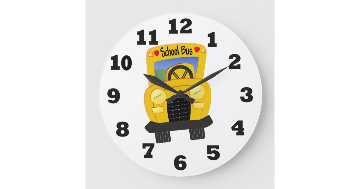School Bus Large Clock | Zazzle