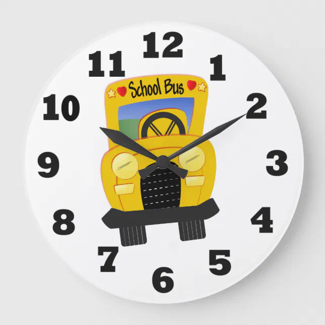 School Bus Large Clock | Zazzle