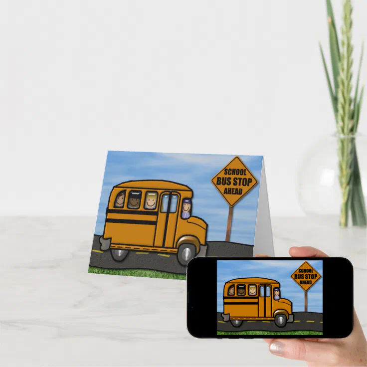 School Bus Note Cards by MagsGraphics | Zazzle
