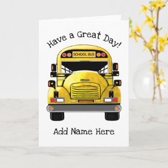 School Bus Personalized Greeting Card | Zazzle