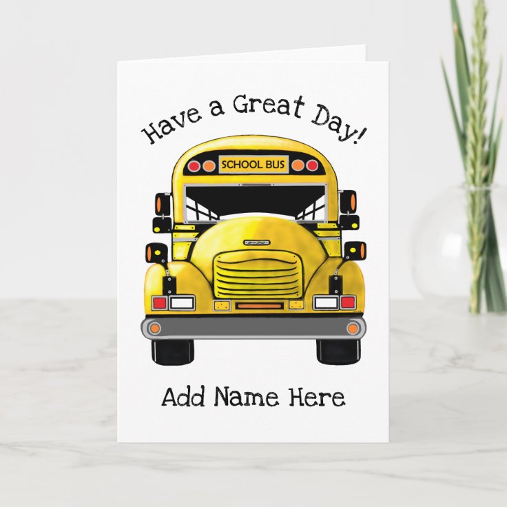 School Bus Personalized Greeting Card | Zazzle